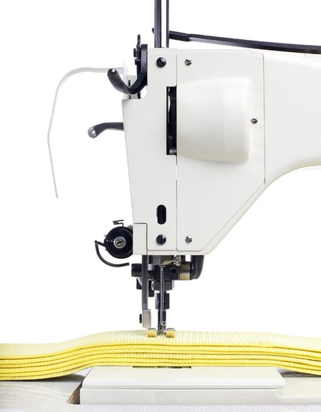 Industrial sewing thread for flat webbing